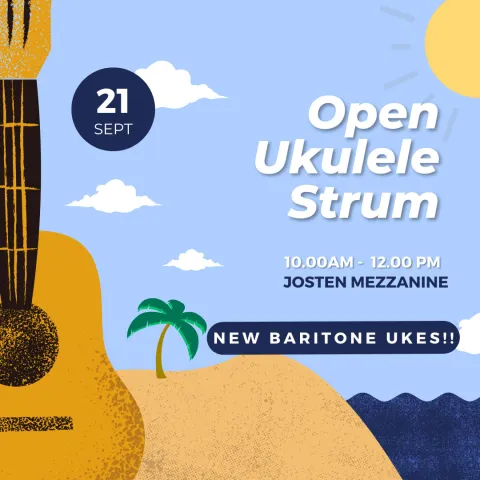 Open Ukulele Strum at Josten Library, September 21, 2024